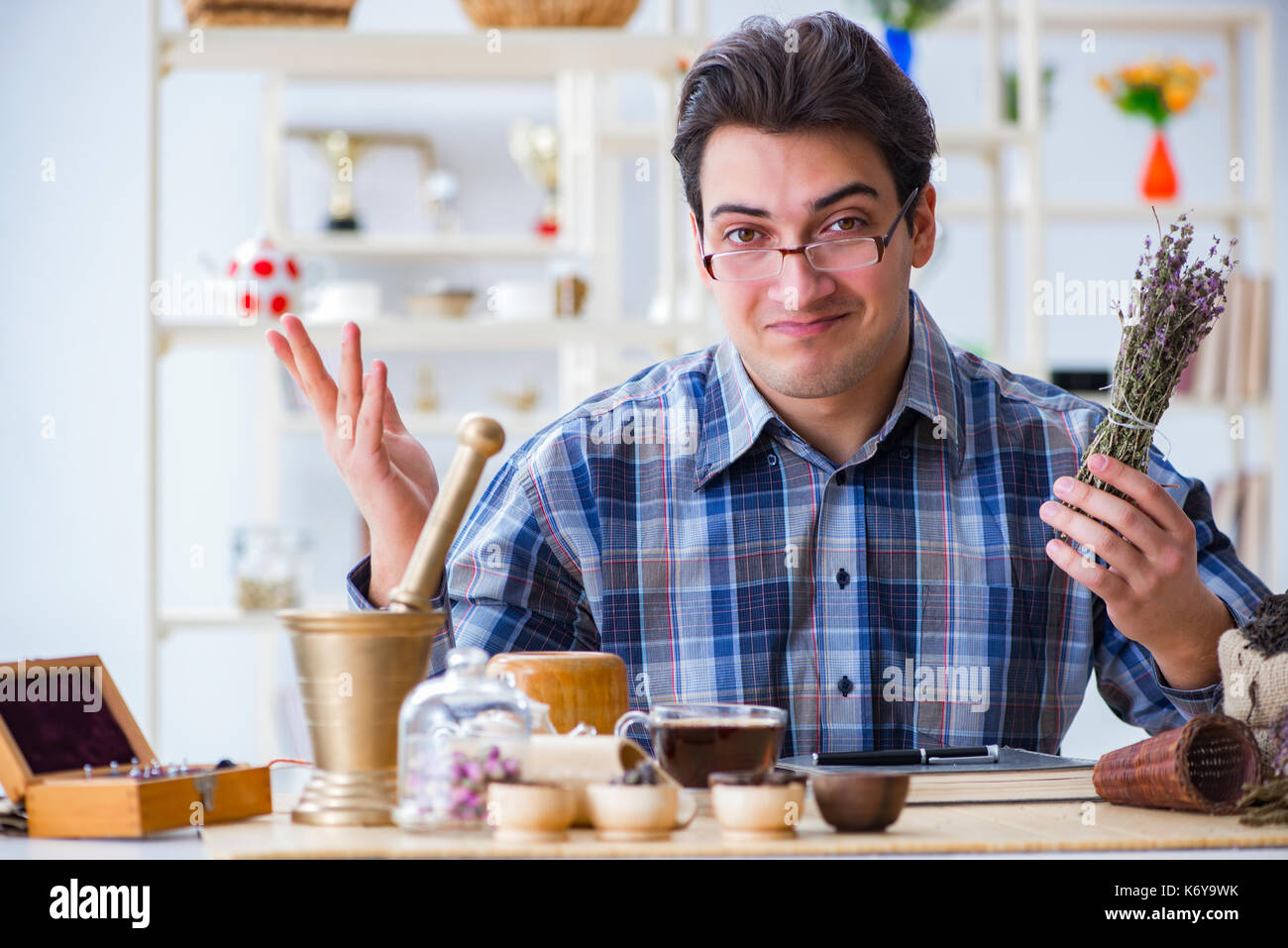 Professional tea expert trying new brews Stock Photo - Alamy