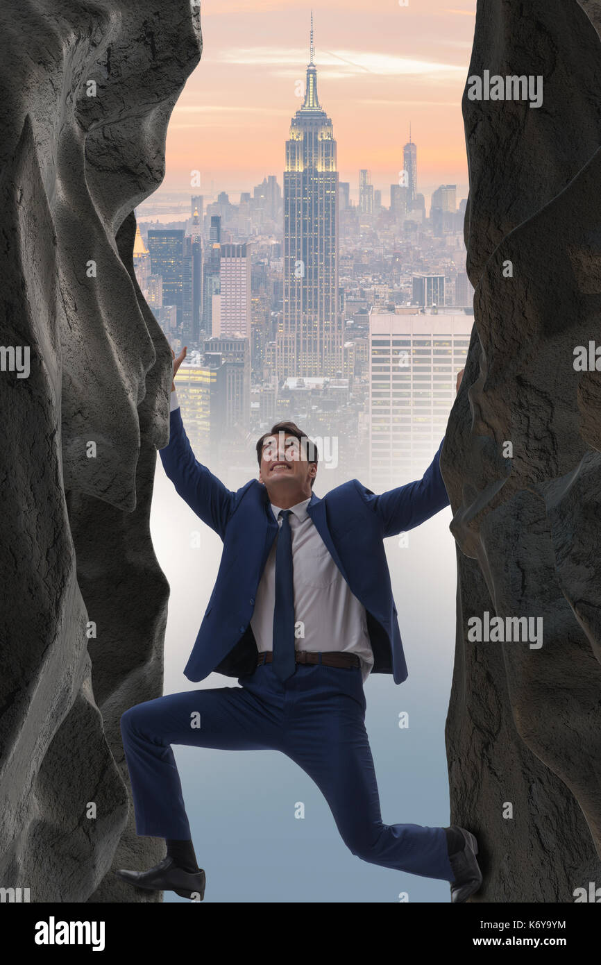 Businessman overcoming challenges in business concept Stock Photo - Alamy