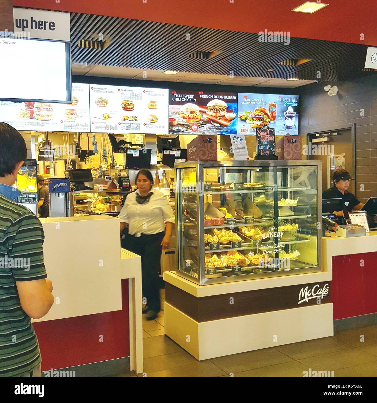 Mc Donalds counter Stock Photo - Alamy