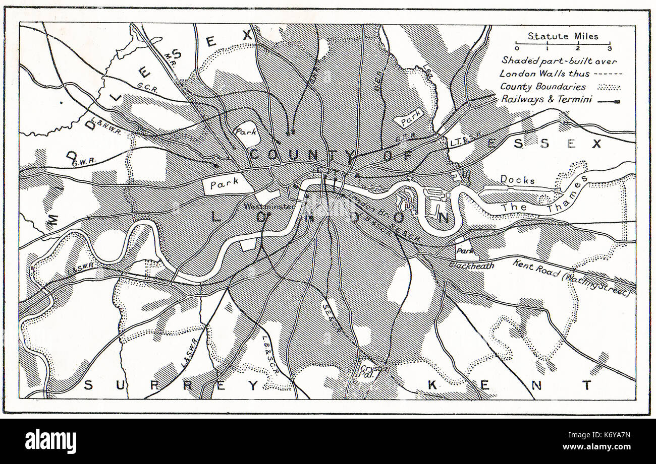 City and south london railway map hi-res stock photography and images ...