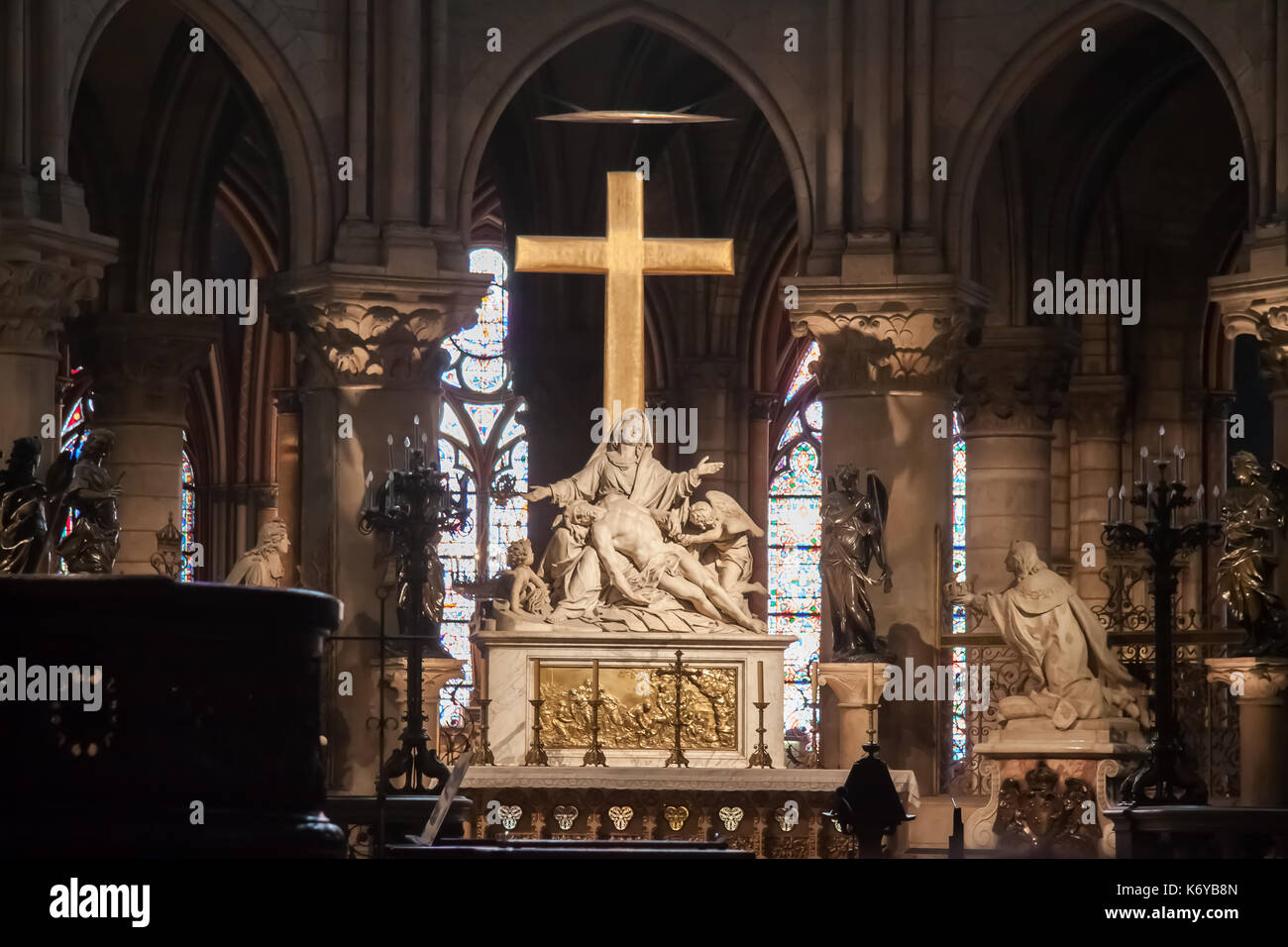 The Descent from the Cross (or Pieta) statue by Nicolas Coustou in the ...