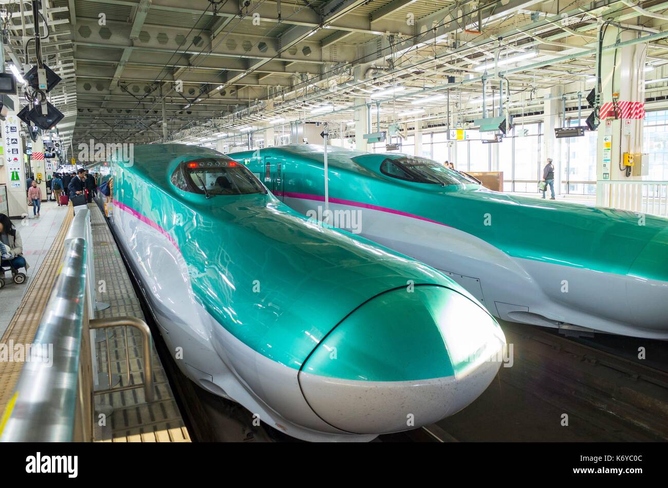 Japan, Tohoku prefecture, Sendai, railway station, Shinkansen express ...