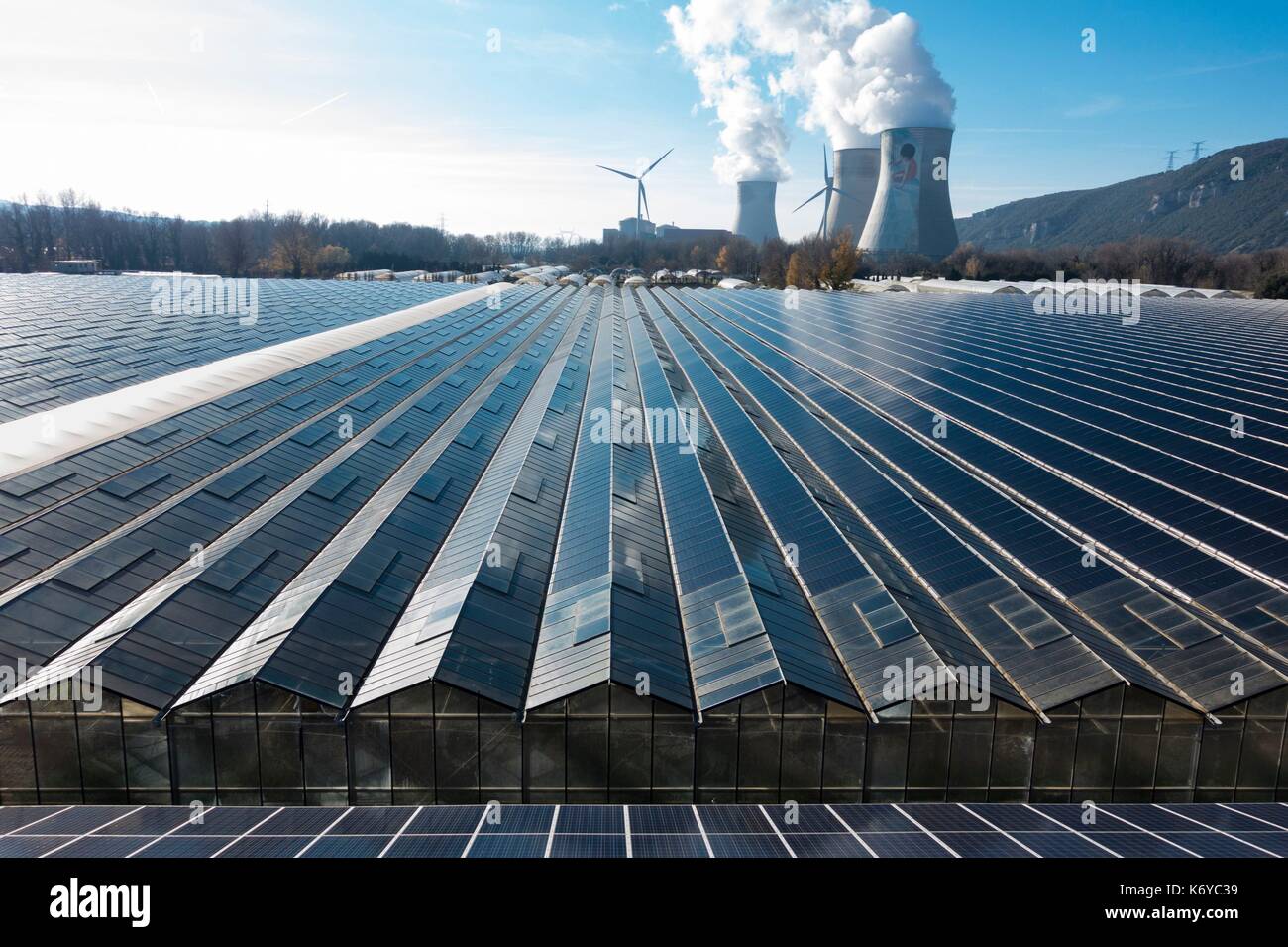 France, Ardeche, Curas, solar photovoltaic power station Cape Verde ...