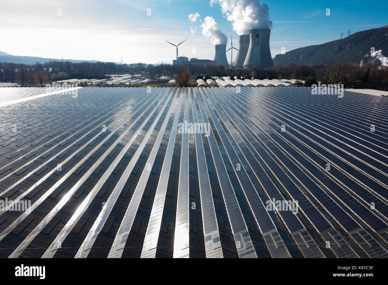 France, Ardeche, Curas, solar photovoltaic power station Cape Verde ...