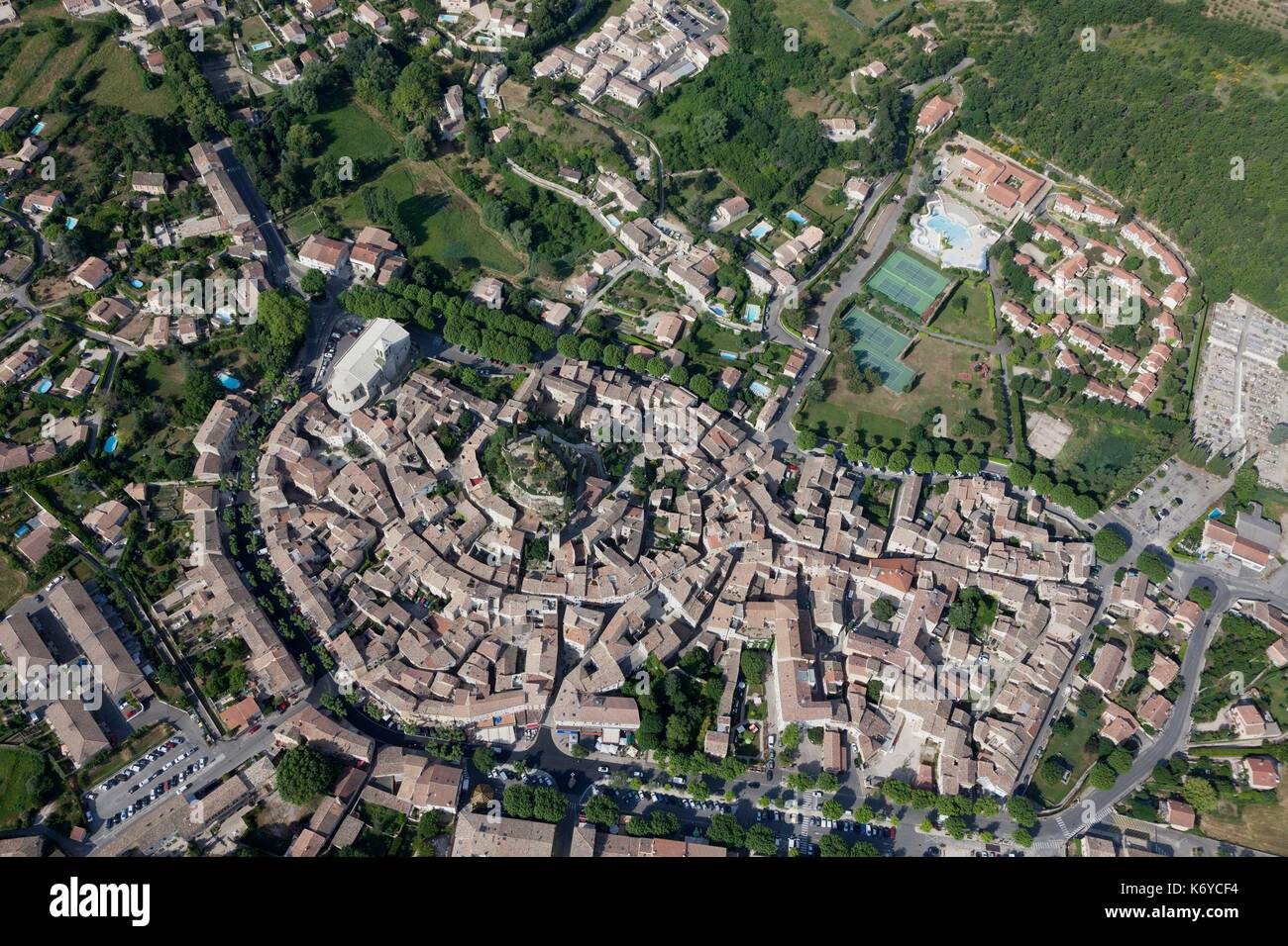 France, Vaucluse, village of Malaucene, at the foot of Mont Ventoux ...