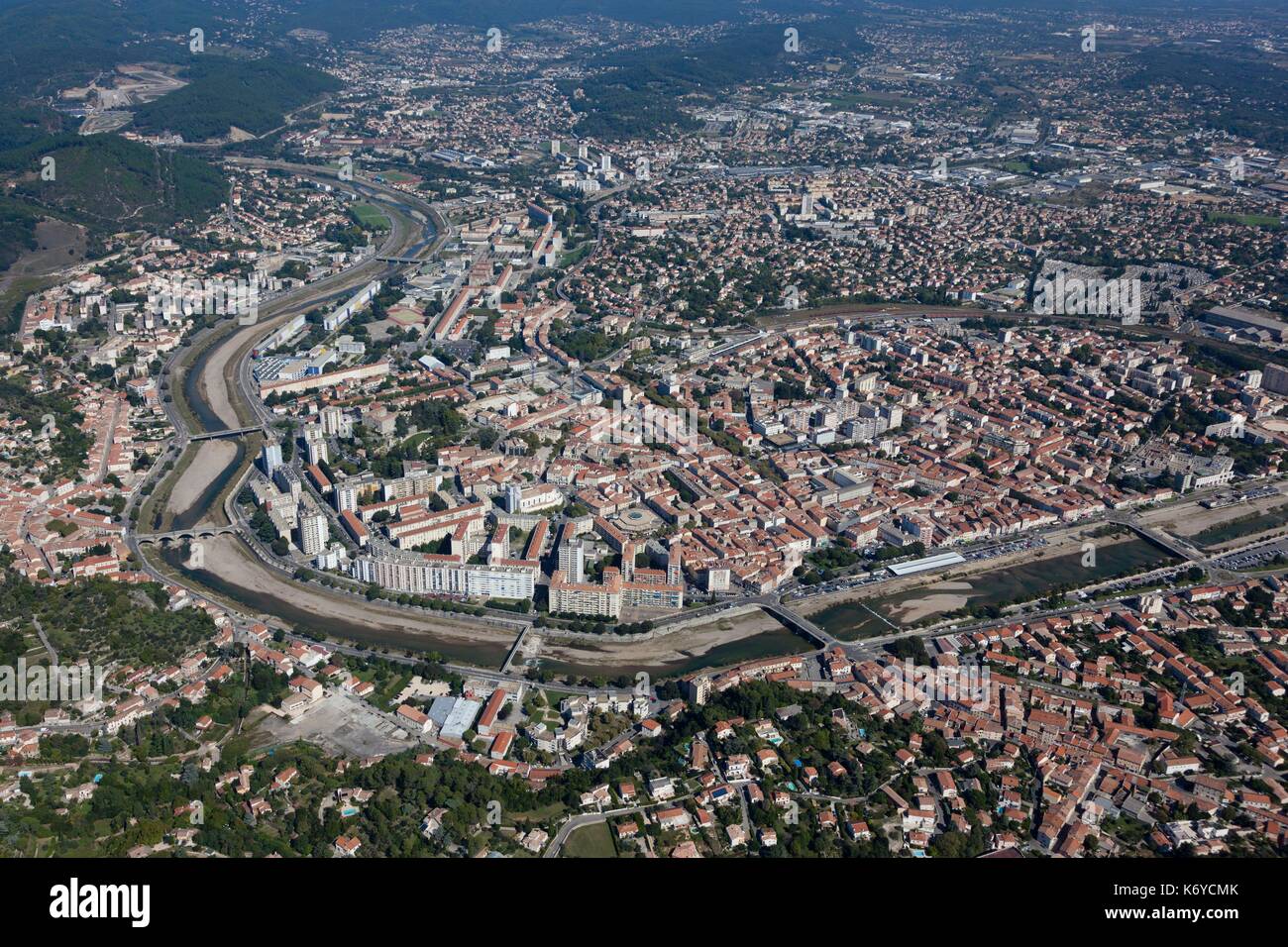 France, Gard, city of Ales (aerial view Stock Photo - Alamy