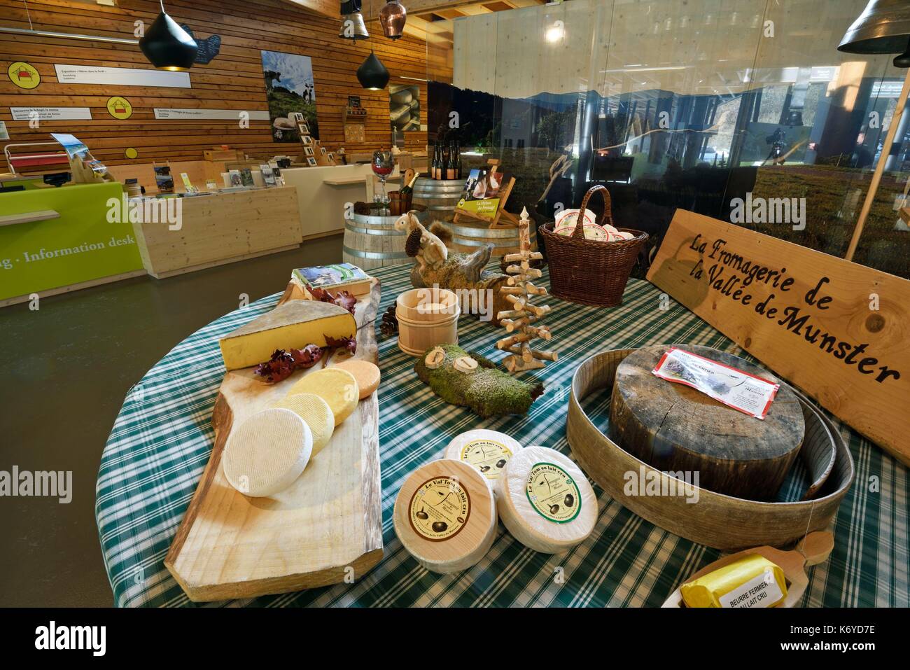 France, Haut Rhin, Gunsbach, House of Cheese, entrance hall, cheeses of ...