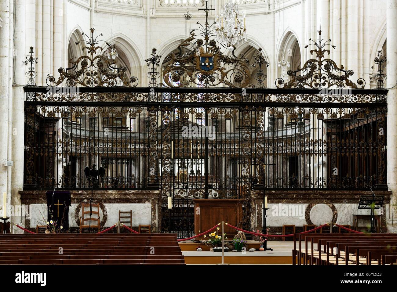 France, Somme, Saint Riquier, abbey church dated 13th century, the grid ...
