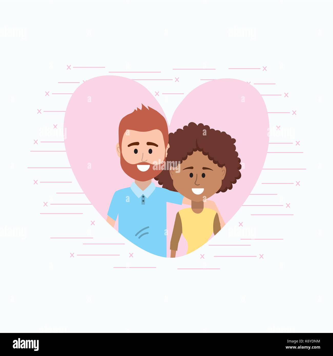 cute romantic couple inside heart design Stock Vector Image & Art - Alamy