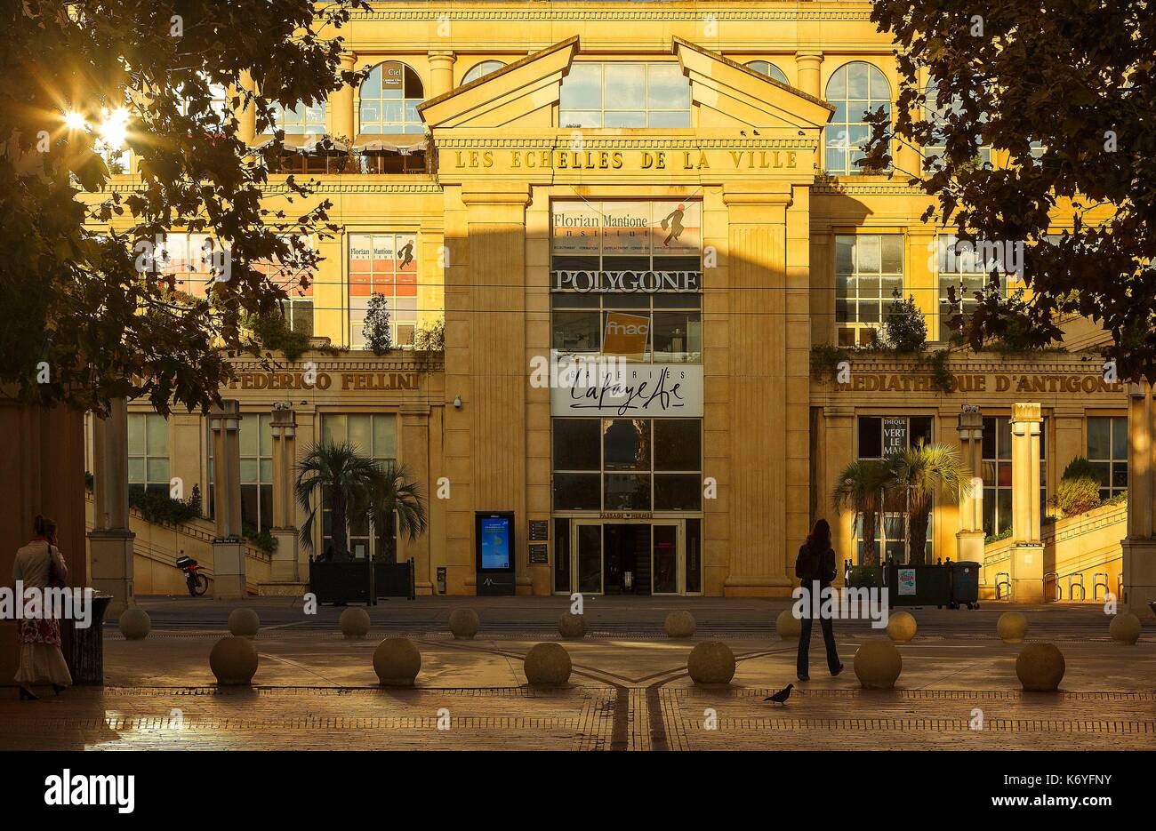 France, Herault, Montpellier, Antigone, modern district designed by ...