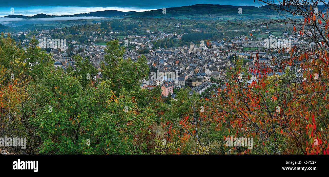France, Lozere, Marvejols, overview of the city Stock Photo - Alamy