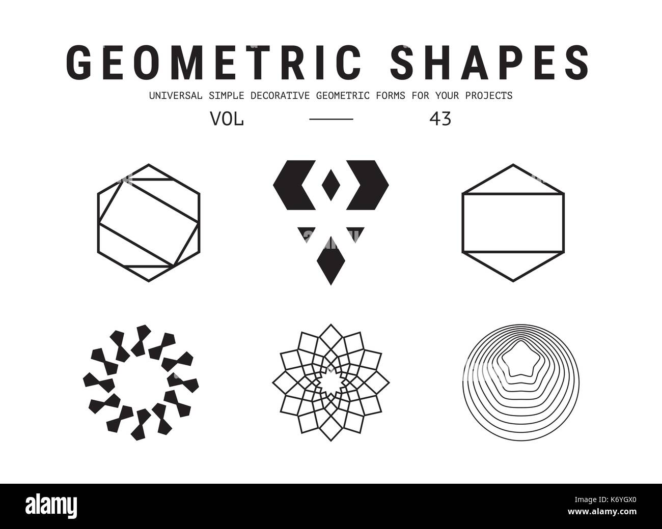 Universal elements set Black and White Stock Photos & Images - Alamy