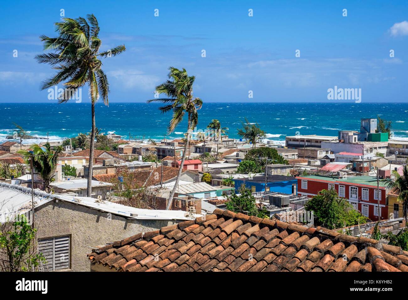 Cuba, Holguin province, Gibara, the city seen from the mirador Stock ...