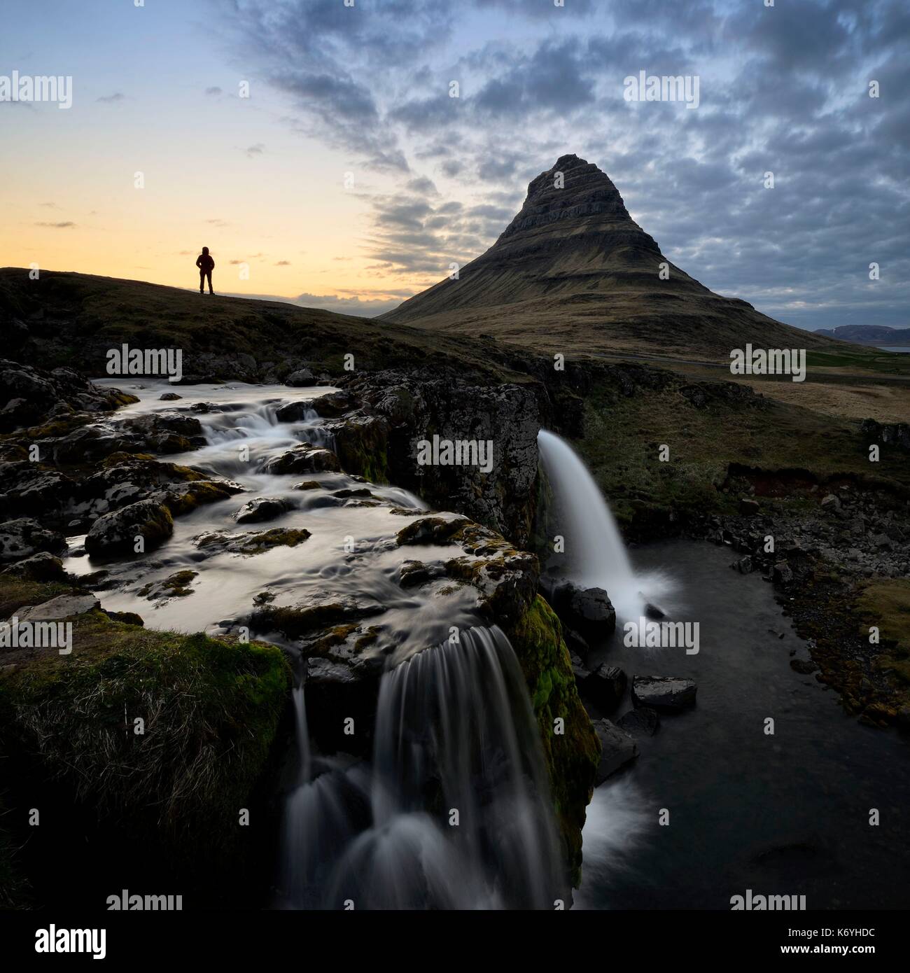 Iceland, Vesturland region, Snaefellsnes Peninsula, Kirkjufell mountain ...