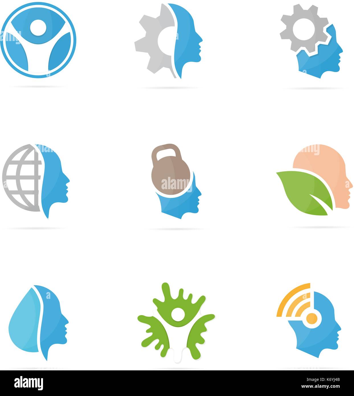 Set of people logo combination. Body and face symbol or icon. Unique ...