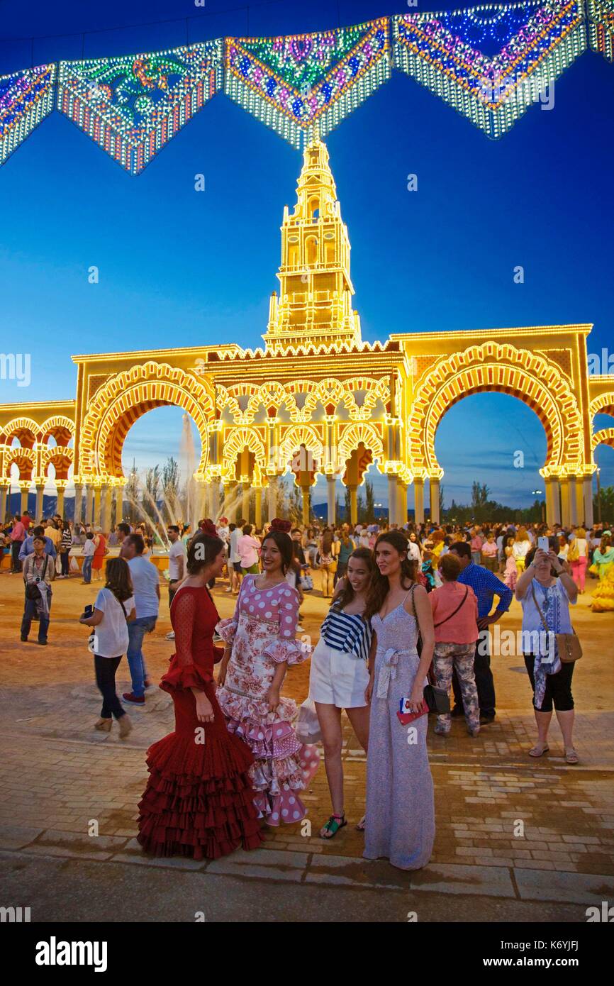 Andalusian girls with traditional outfit High Resolution Stock ...
