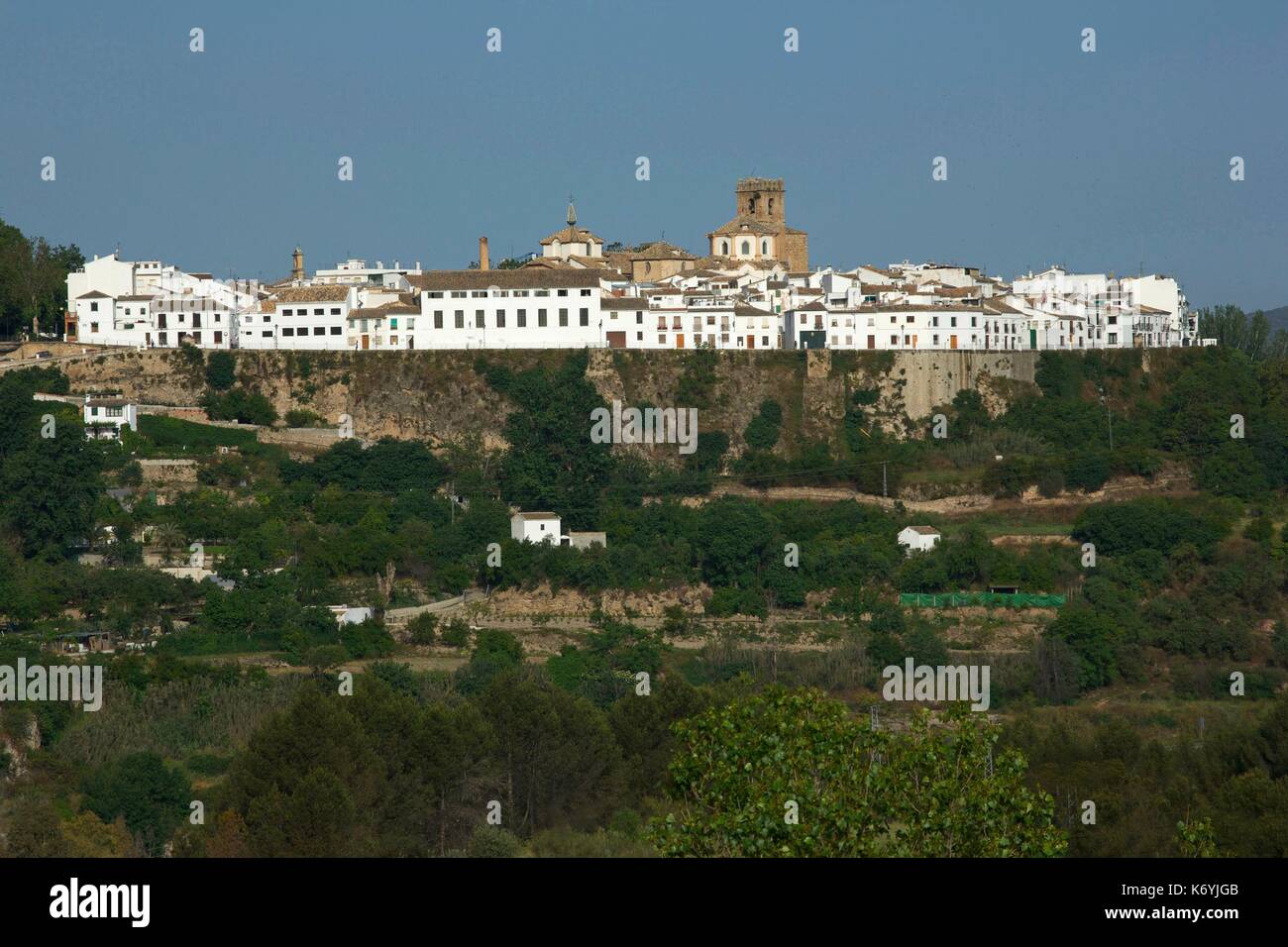 Spain, Andalusia, Priego de Cordoba, panoramic view on the balcony of ...