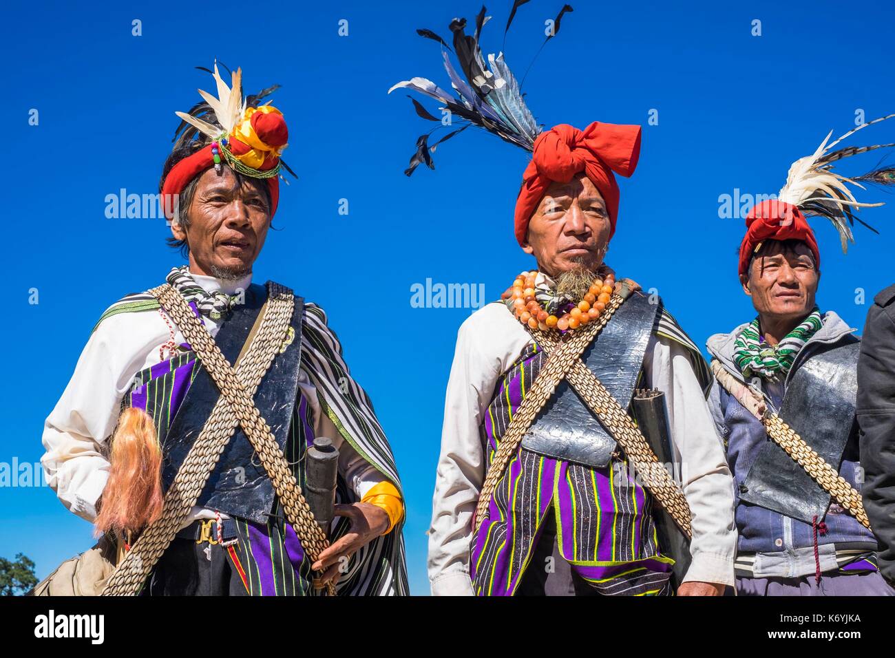 Myanmar (Burma), Chin State, Mindat, local festival with traditional ...