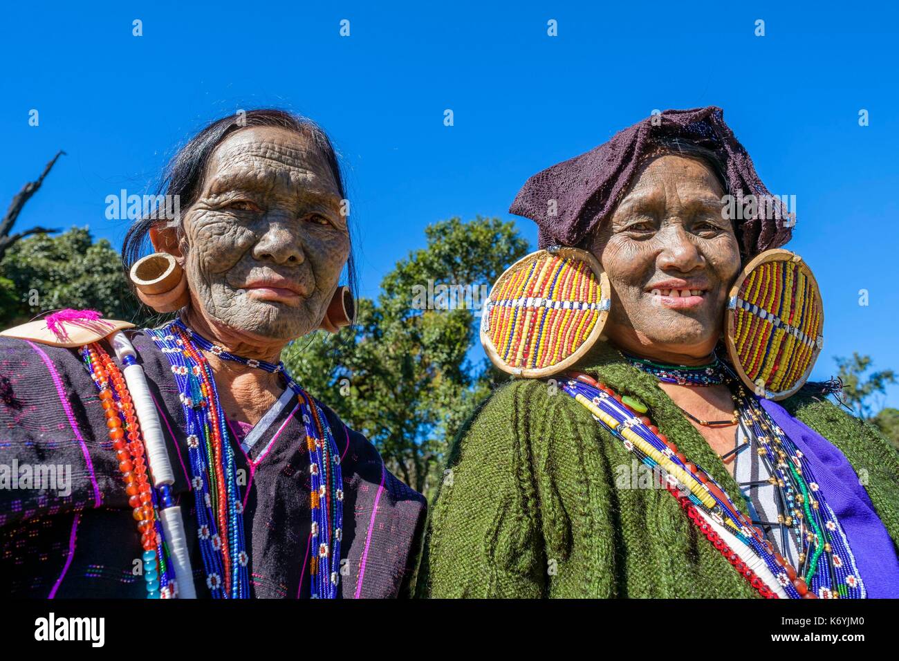 Myanmar (Burma), Chin State, Mindat, local festival with traditional ...