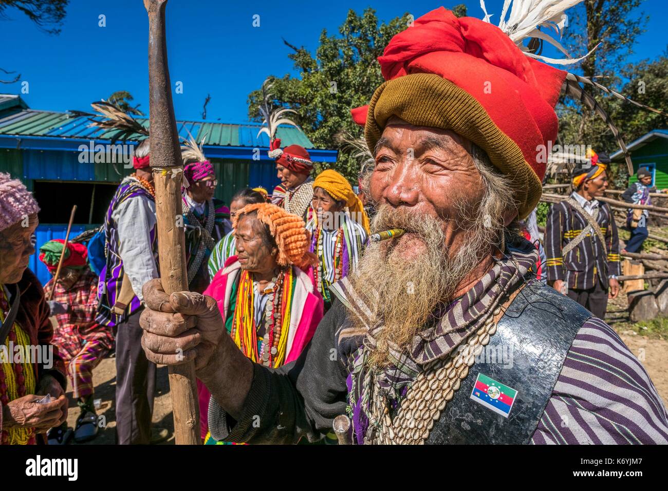 Myanmar (Burma), Chin State, Mindat, local festival with traditional ...