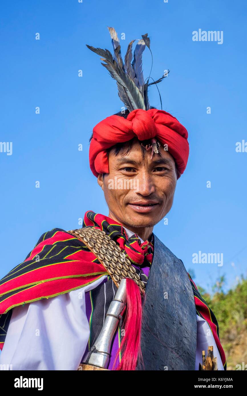 Myanmar (Burma), Chin State, Mindat, local festival with traditional ...