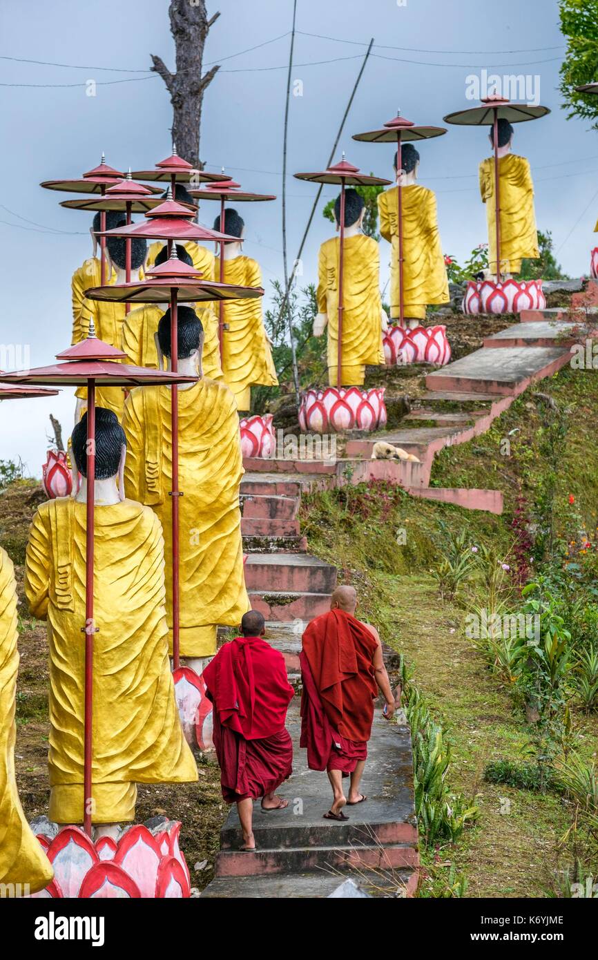 Myanmar (Burma), Chin State, Mindat, Taung Pu Lu buddhist monastery ...