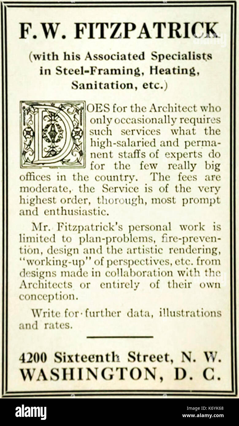 F. W. Fitzpatrick Advertisement Stock Photo - Alamy