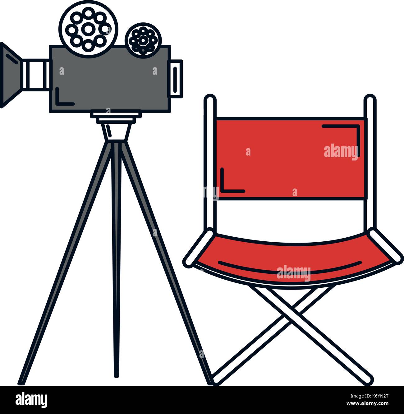 film video camera with director chair Stock Vector Image & Art - Alamy