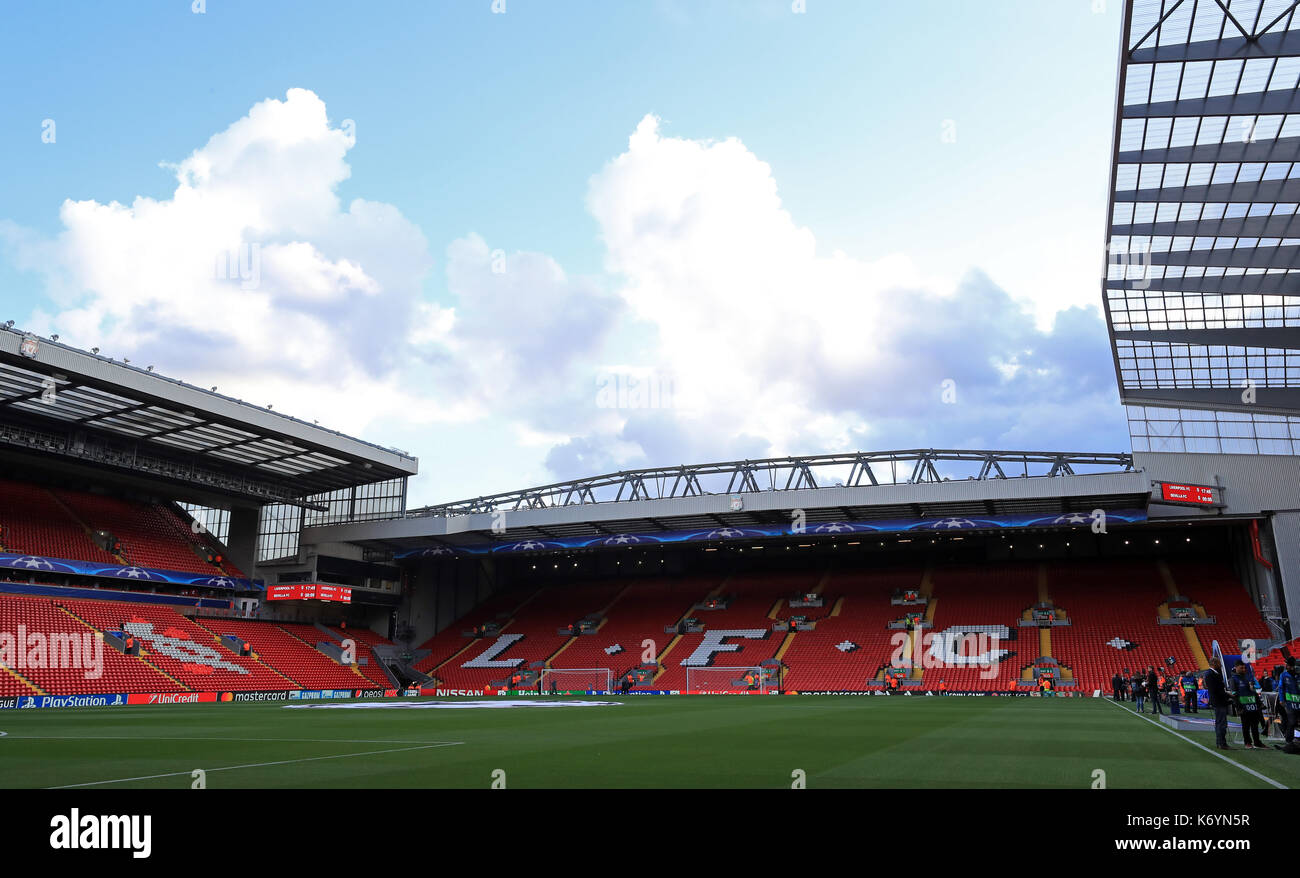 A general view of Anfield before the UEFA Champions League, Group E ...