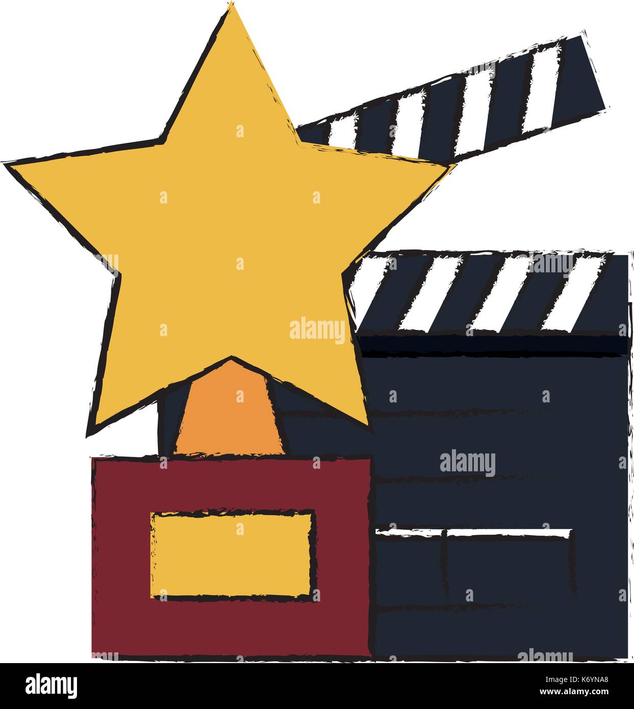 star trophy with clapper board Stock Vector Image & Art - Alamy