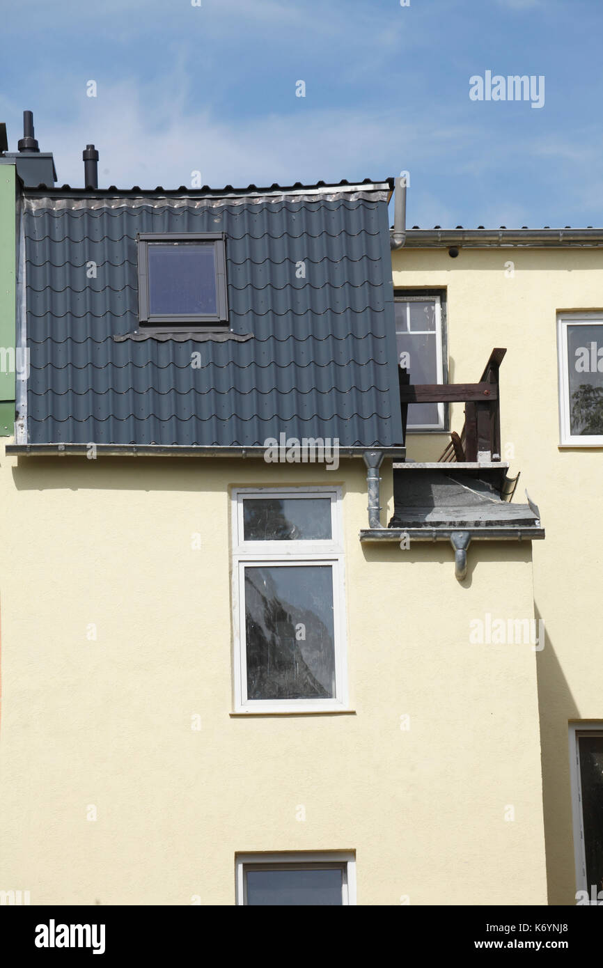 residential building, house wall, window, roof Stock Photo - Alamy