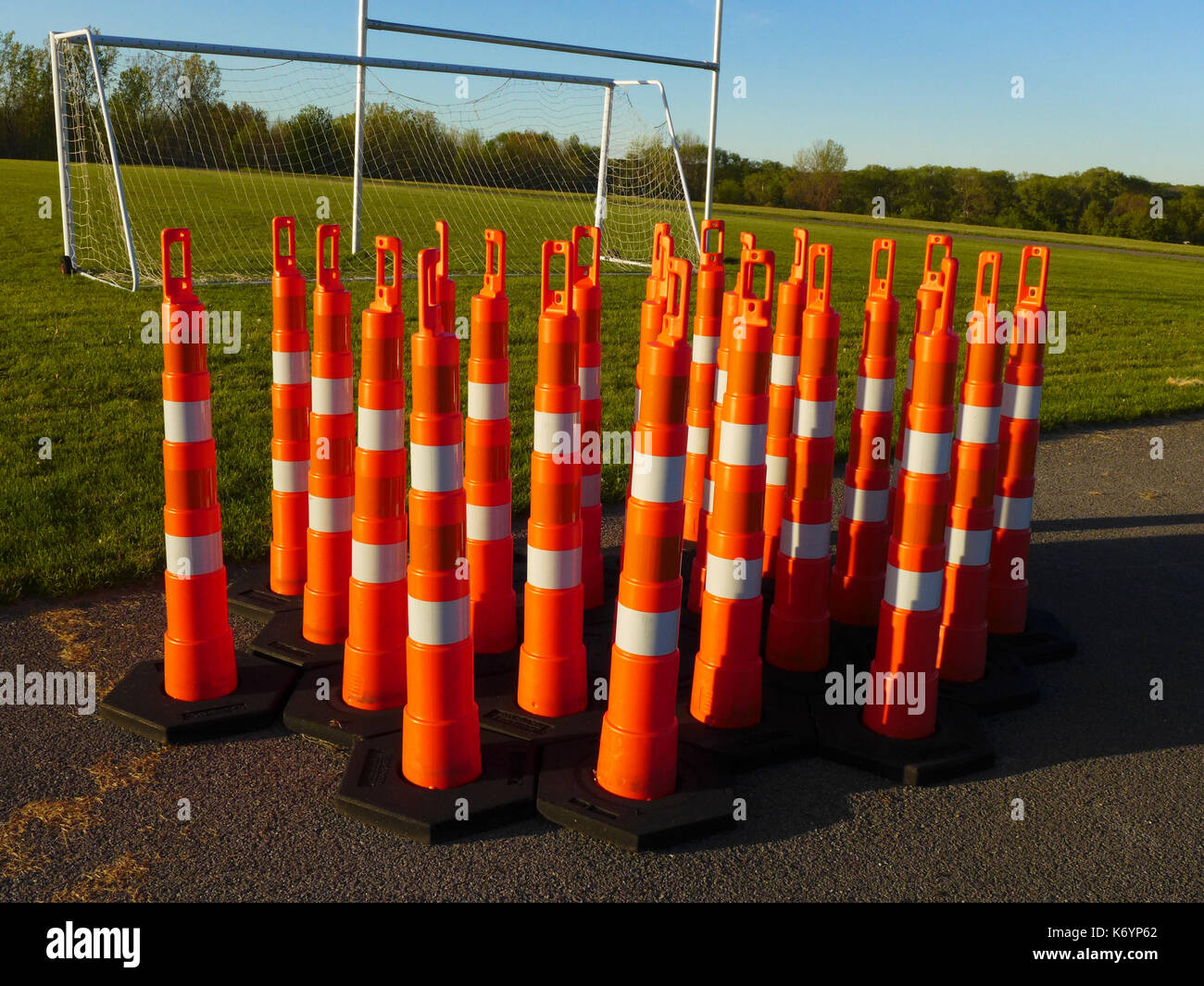 Plastic traffic cones Stock Photo - Alamy