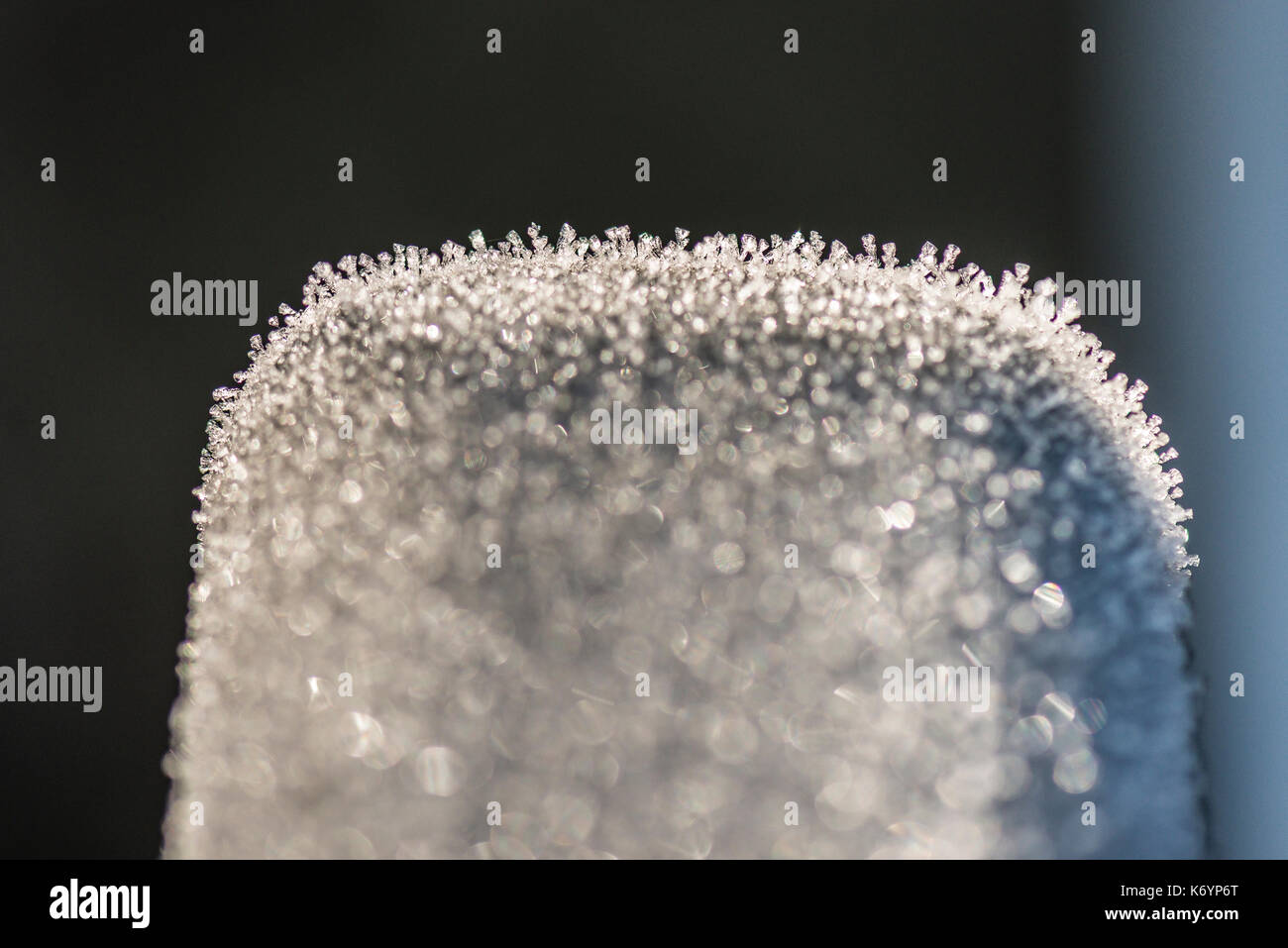 A close up of ice crystals on metal Stock Photo - Alamy