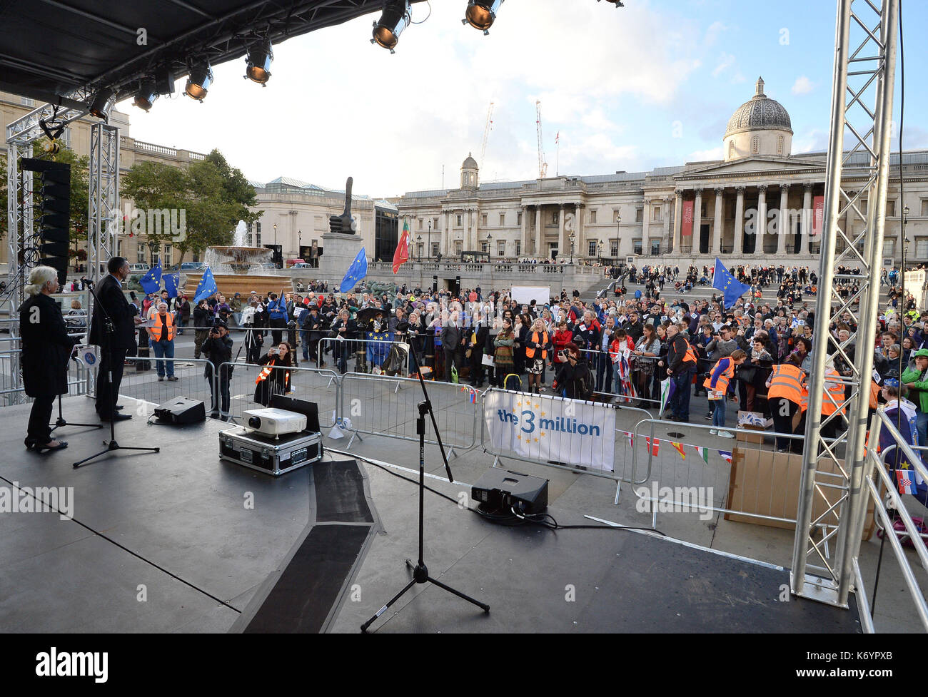 EU citizens rally in Trafalgar Square, London, where they are lobbying ...