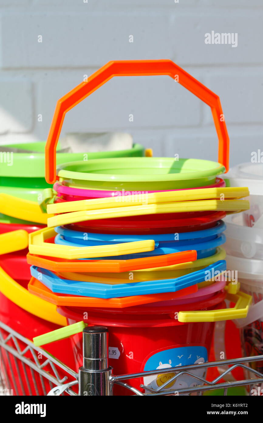 Colorful Plastic Toys, Plastic buckets Stock Photo - Alamy