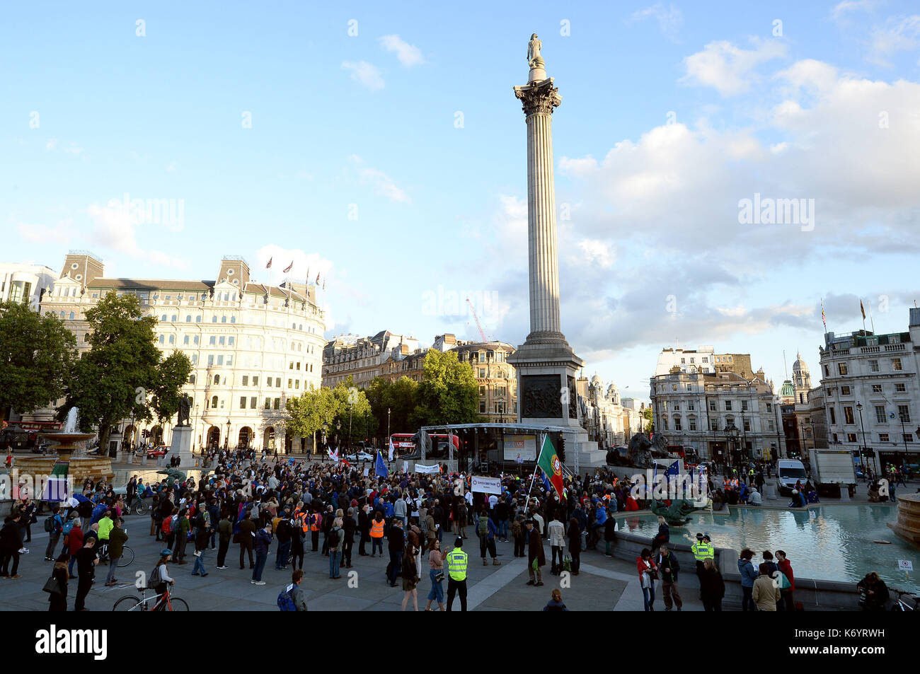EU citizens rally in Trafalgar Square, London, where they are lobbying ...