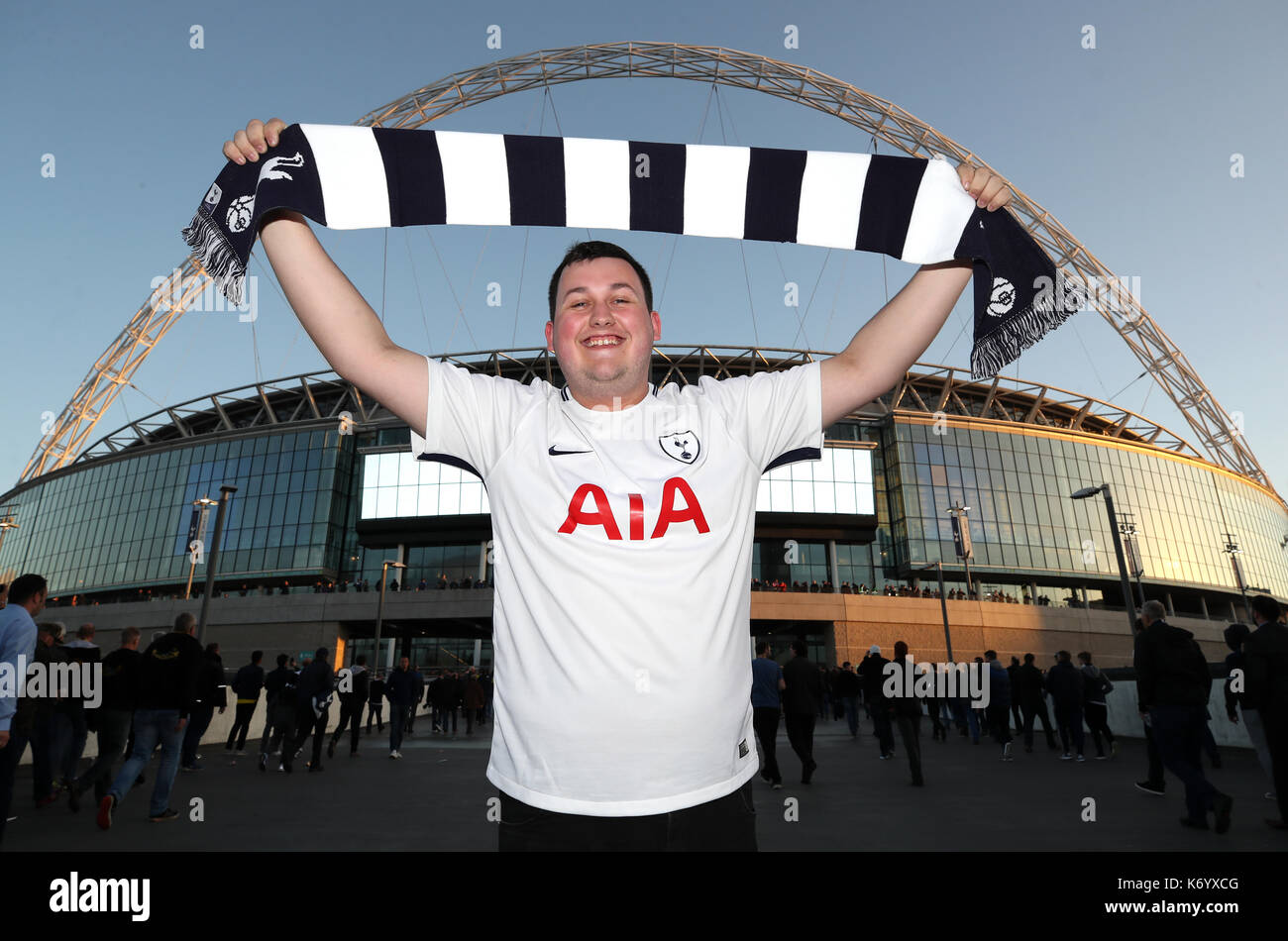 Tottenham Hotspur fan Daniel from Cardiff before the UEFA Champions ...