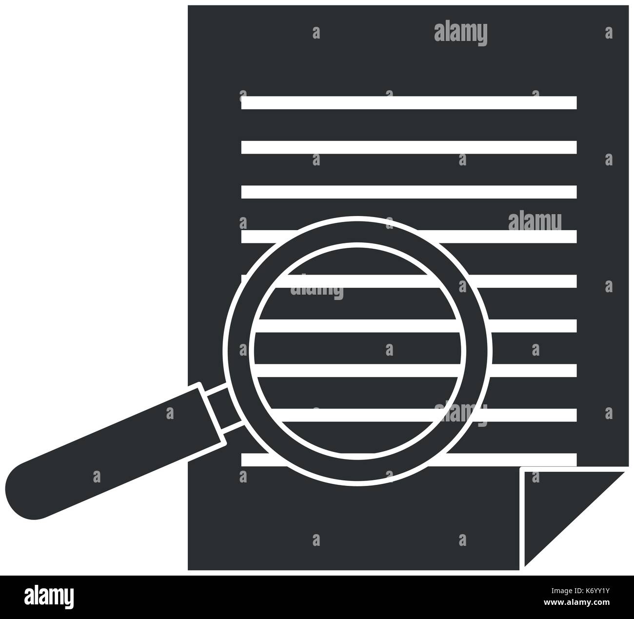 magnifying glass with document Stock Vector Image & Art - Alamy
