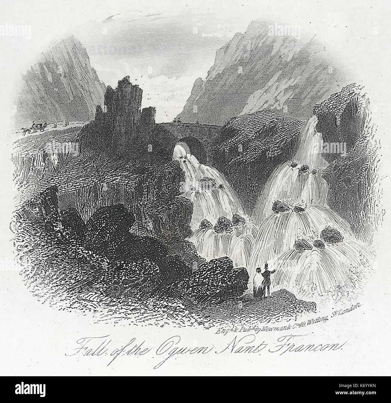 Fall of the Ogwen, Nant Francon Stock Photo - Alamy