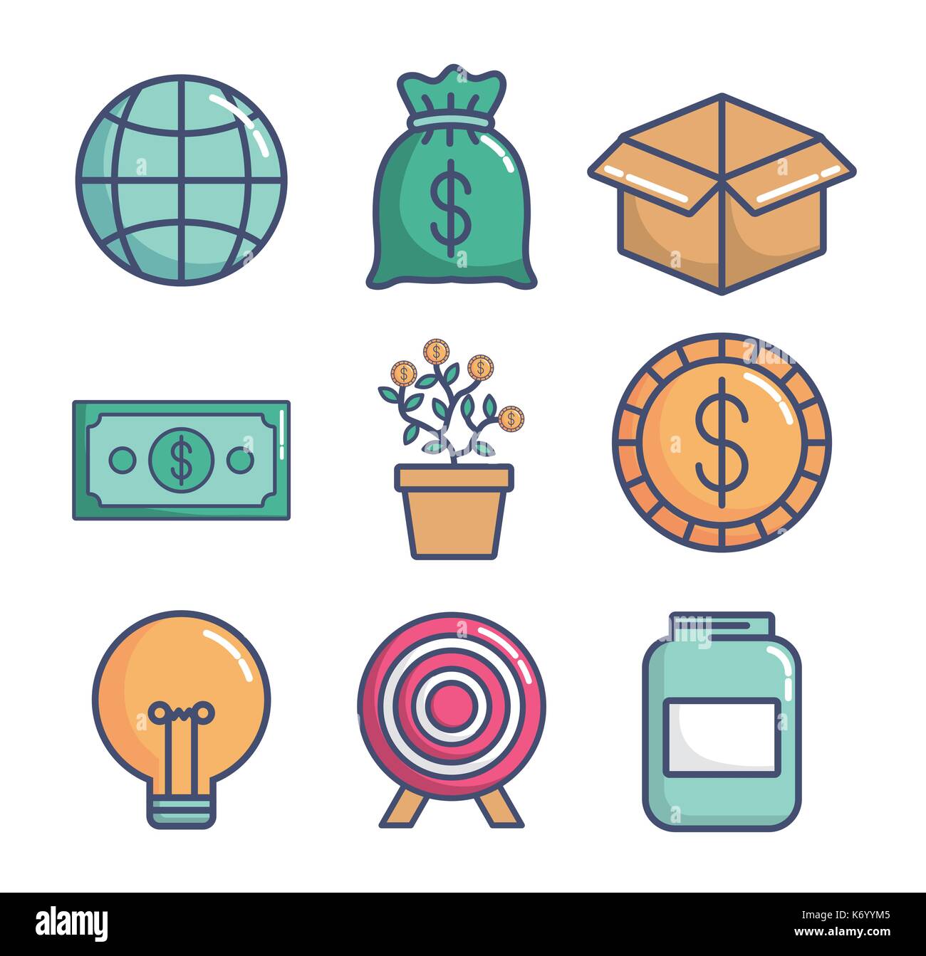 Money related icons Stock Vector Image & Art - Alamy