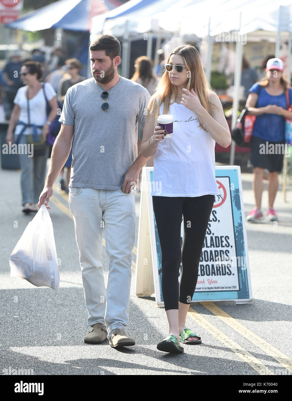 Whitney Port and her husband Tim Rosenman go to the Farmers Market ...