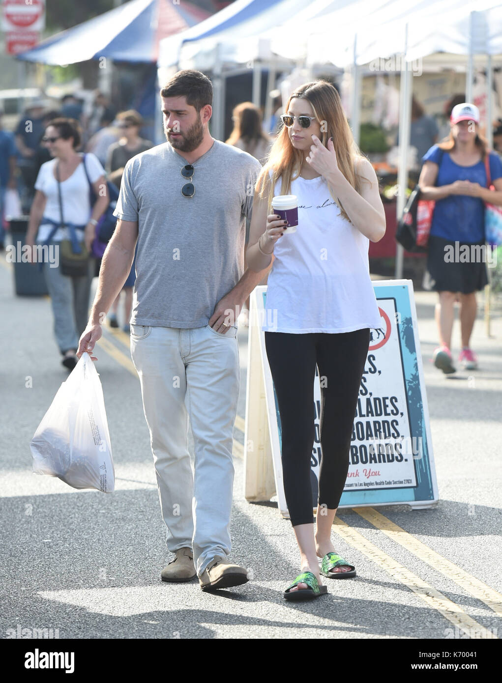 Whitney Port and her husband Tim Rosenman go to the Farmers Market ...