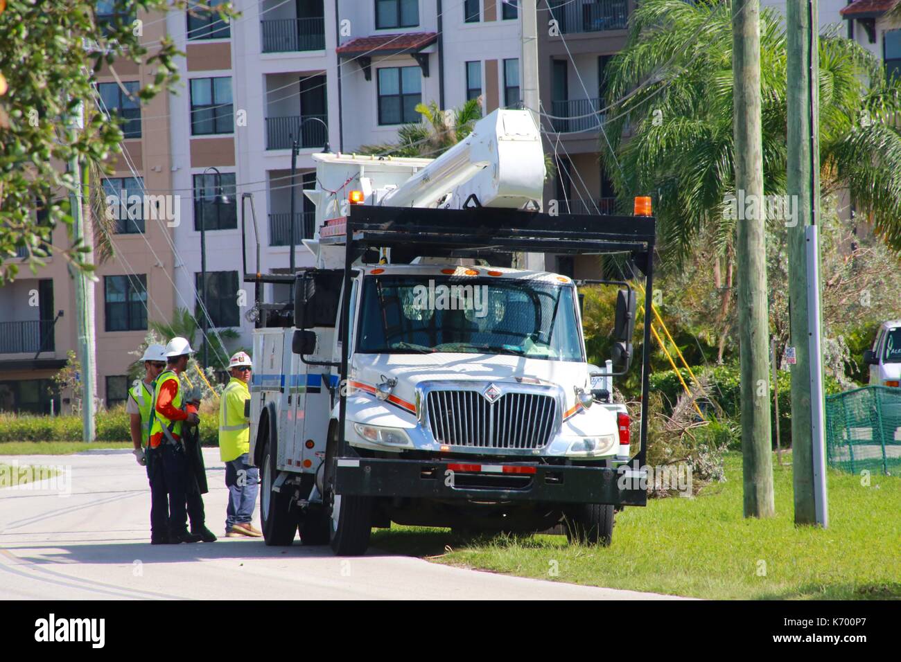 FPL Electrical Utility Truck Parked on Crystal Lake Drive as Linemen ...