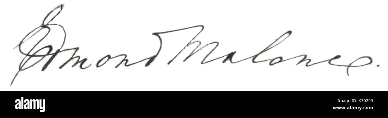 Edmond Malone signature Stock Photo - Alamy