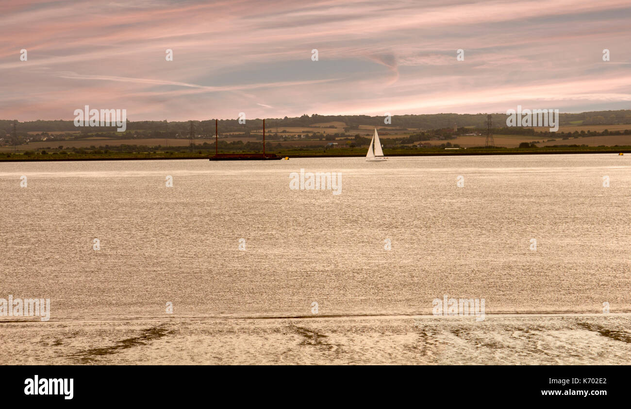 Viewed from Tilbury Essex were looking at Gravesend marshlands on the ...