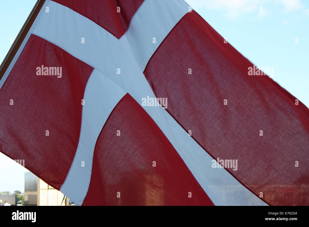 Red and white Danish flag - Denmark Stock Photo - Alamy