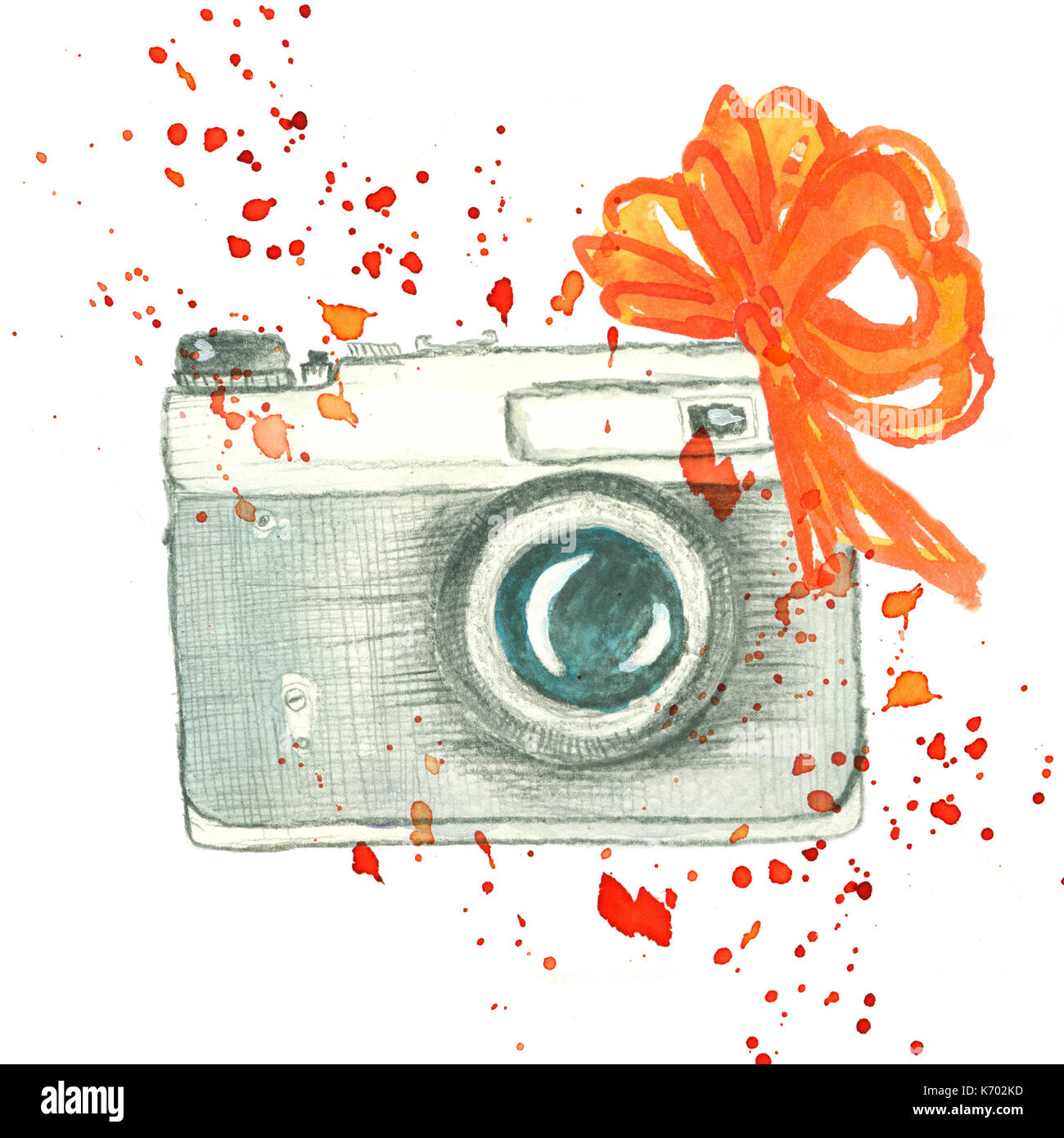 vintage camera with color splashes Stock Photo - Alamy