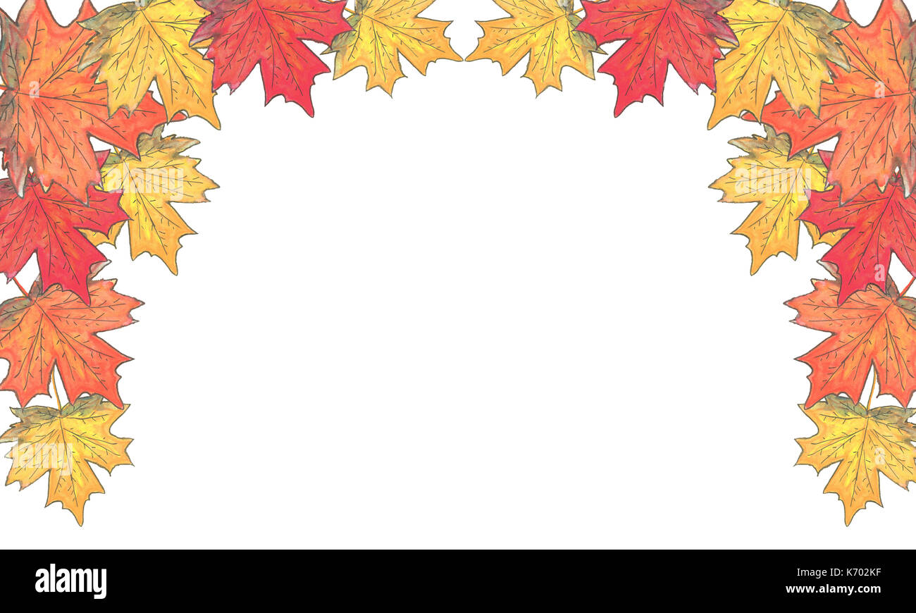autumn maple leaves border Stock Photo - Alamy