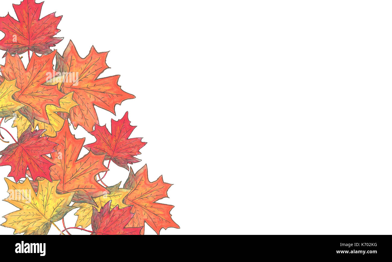 autumn maple leaves border Stock Photo - Alamy