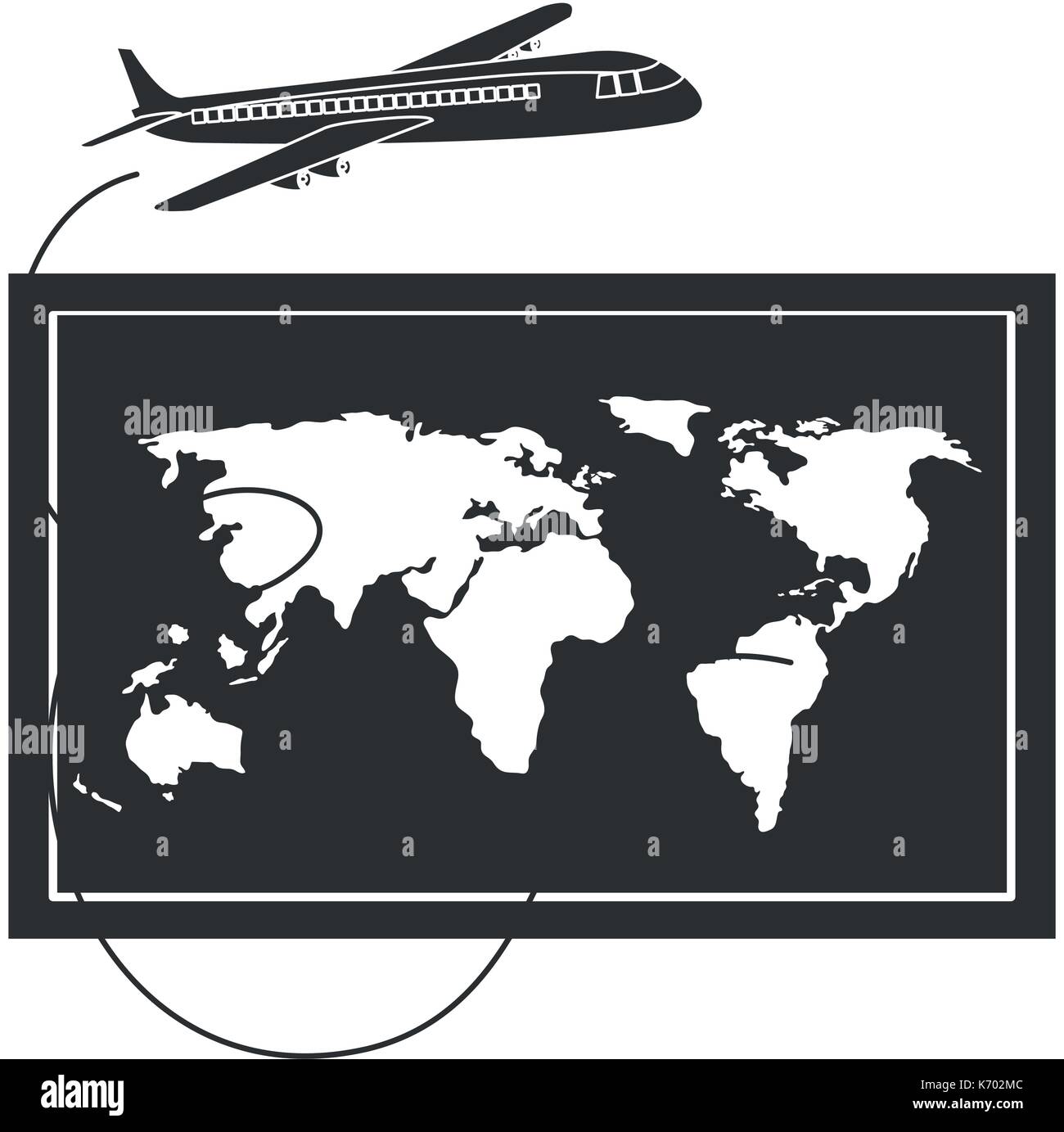 world paper map with airplane Stock Vector Image & Art - Alamy